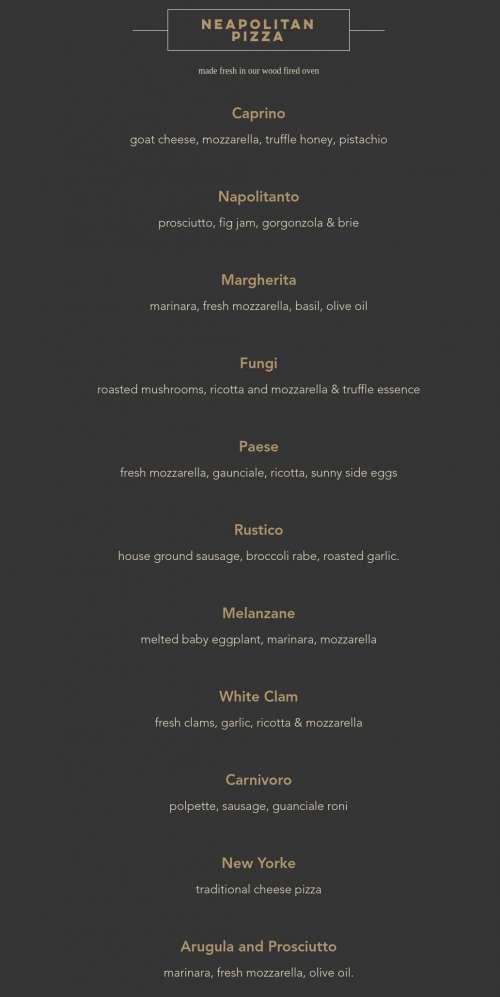 Stone Fire menu in Mt Kisco, New York, USA