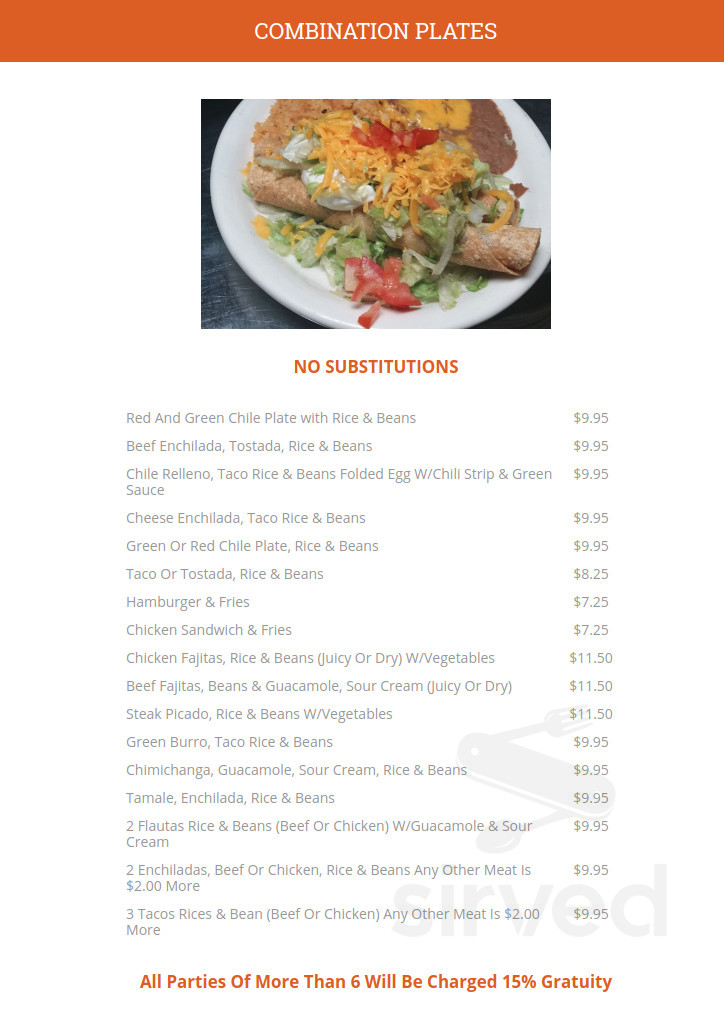 Cafe Zamora menu in Avondale, Arizona, USA