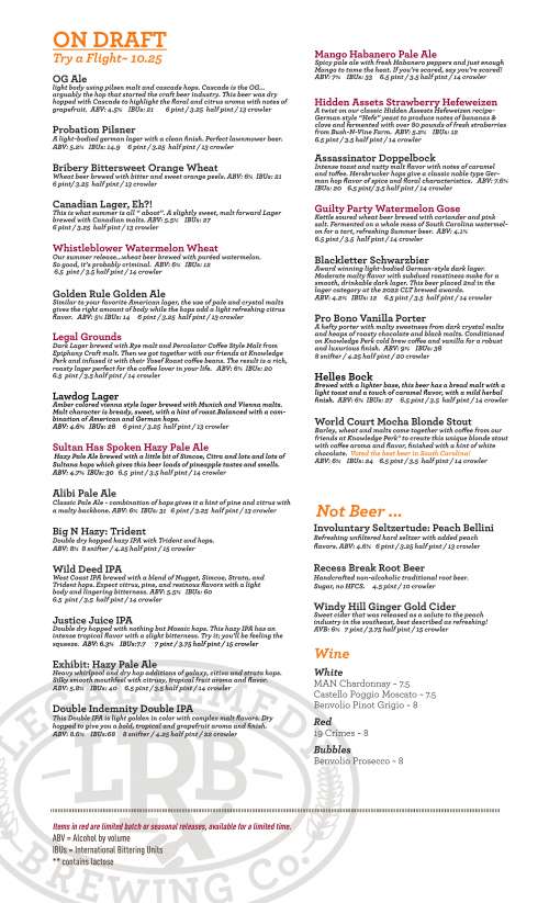 Legal Remedy Brewing menu in Rock Hill, South Carolina, USA
