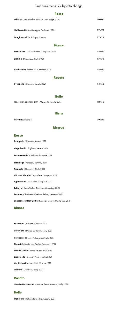 Forsythia menu in New York, New York, USA