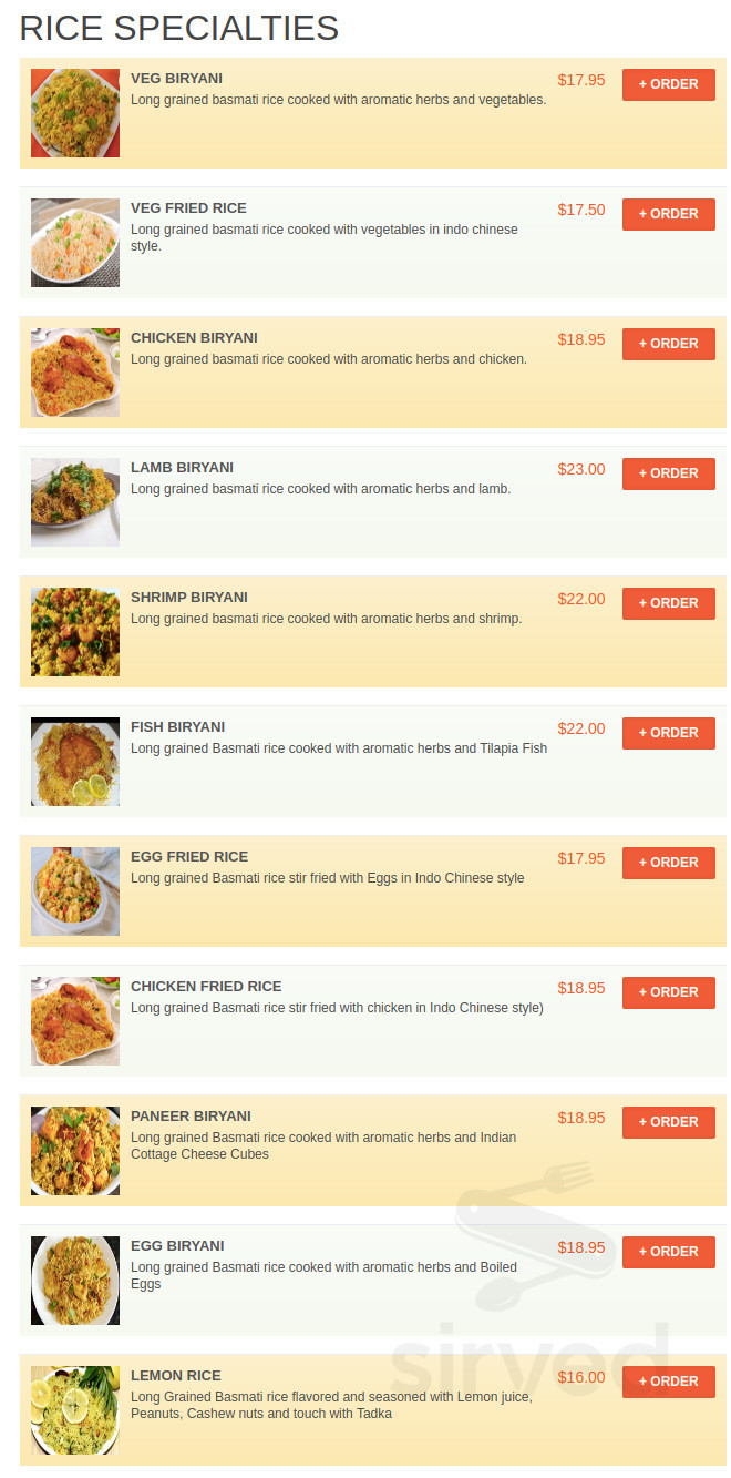 Menu - Germantown TN's Mantra Indian Grill | Sirved