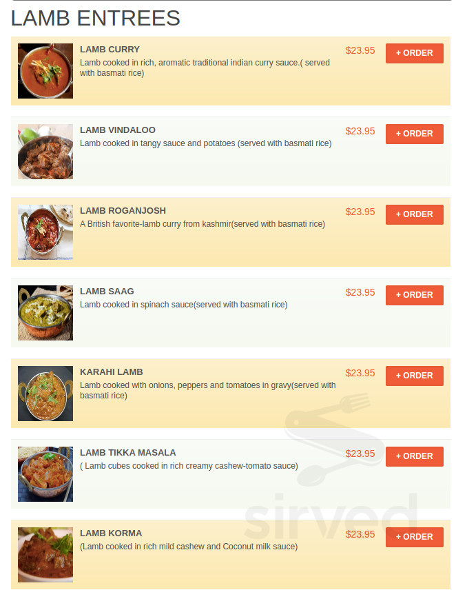 Menu - Germantown TN's Mantra Indian Grill | Sirved