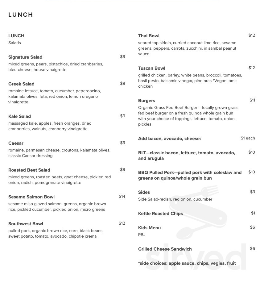 The Fabled Farmer menu in Fergus Falls, Minnesota, USA