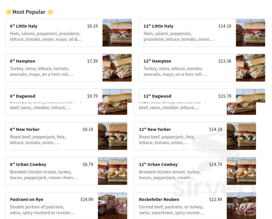 Gandolfo's New York Deli menus in Omaha, Nebraska, United States