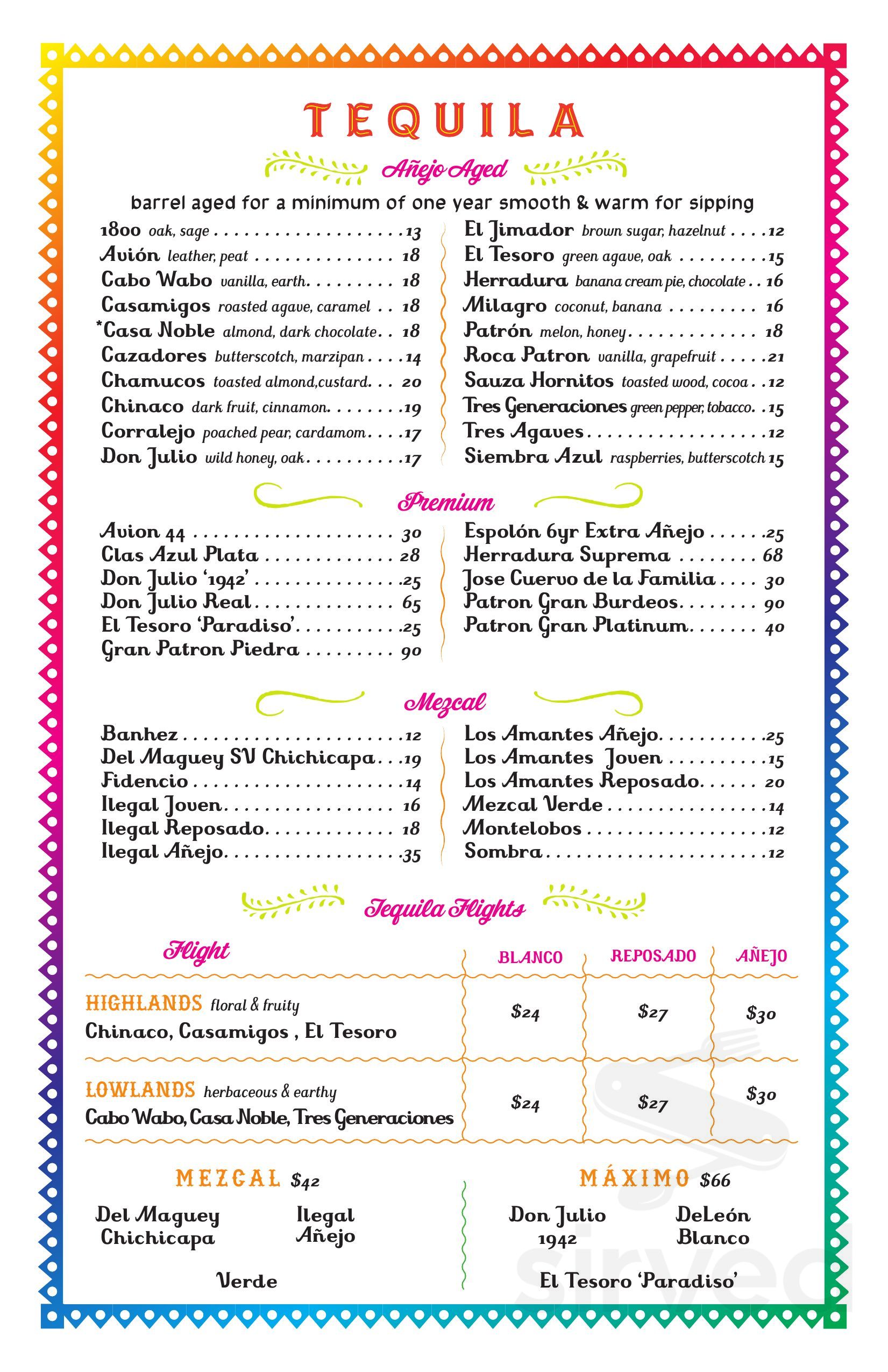 El Vez menu in Philadelphia, Pennsylvania, USA
