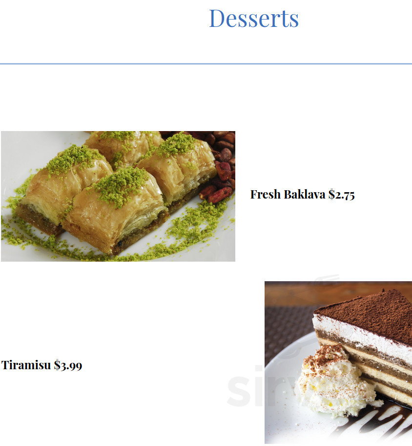 APOLLO GREEK & LEBANESE CAFE menu in Alexandria, Louisiana, USA