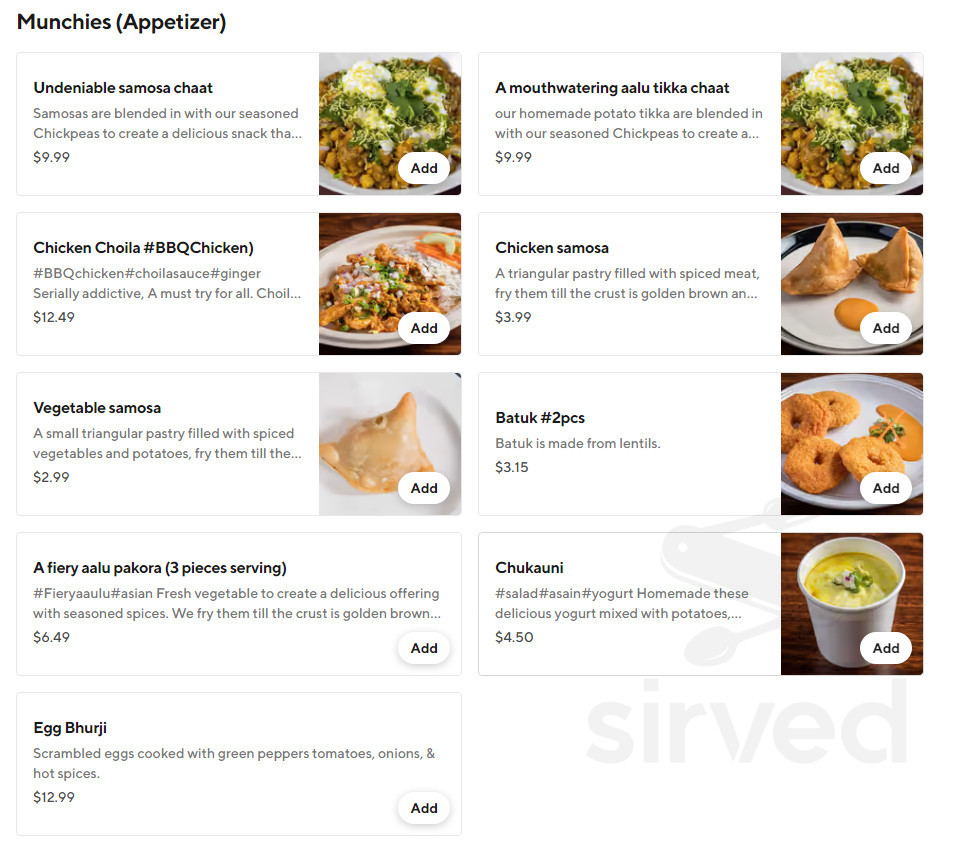 MOMO Factory menu in Chicago, Illinois, USA