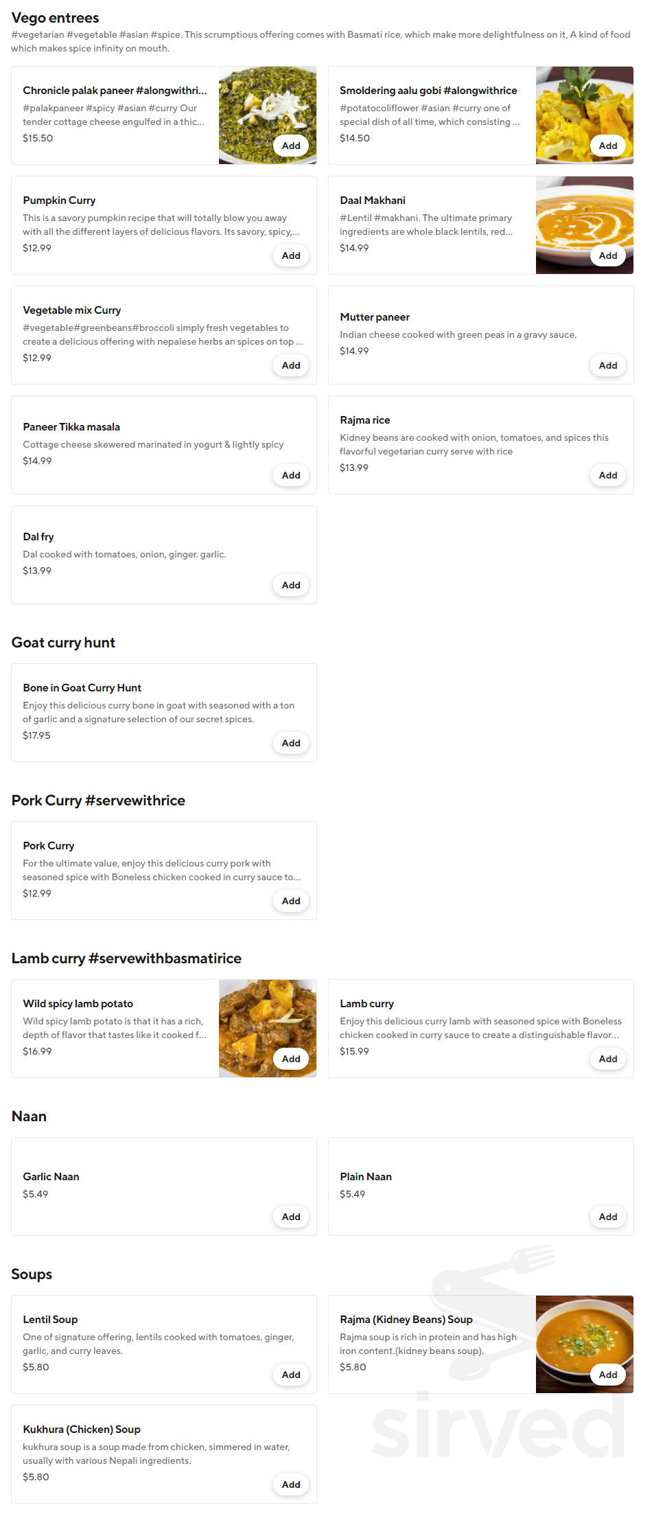 MOMO Factory menu in Chicago, Illinois, USA