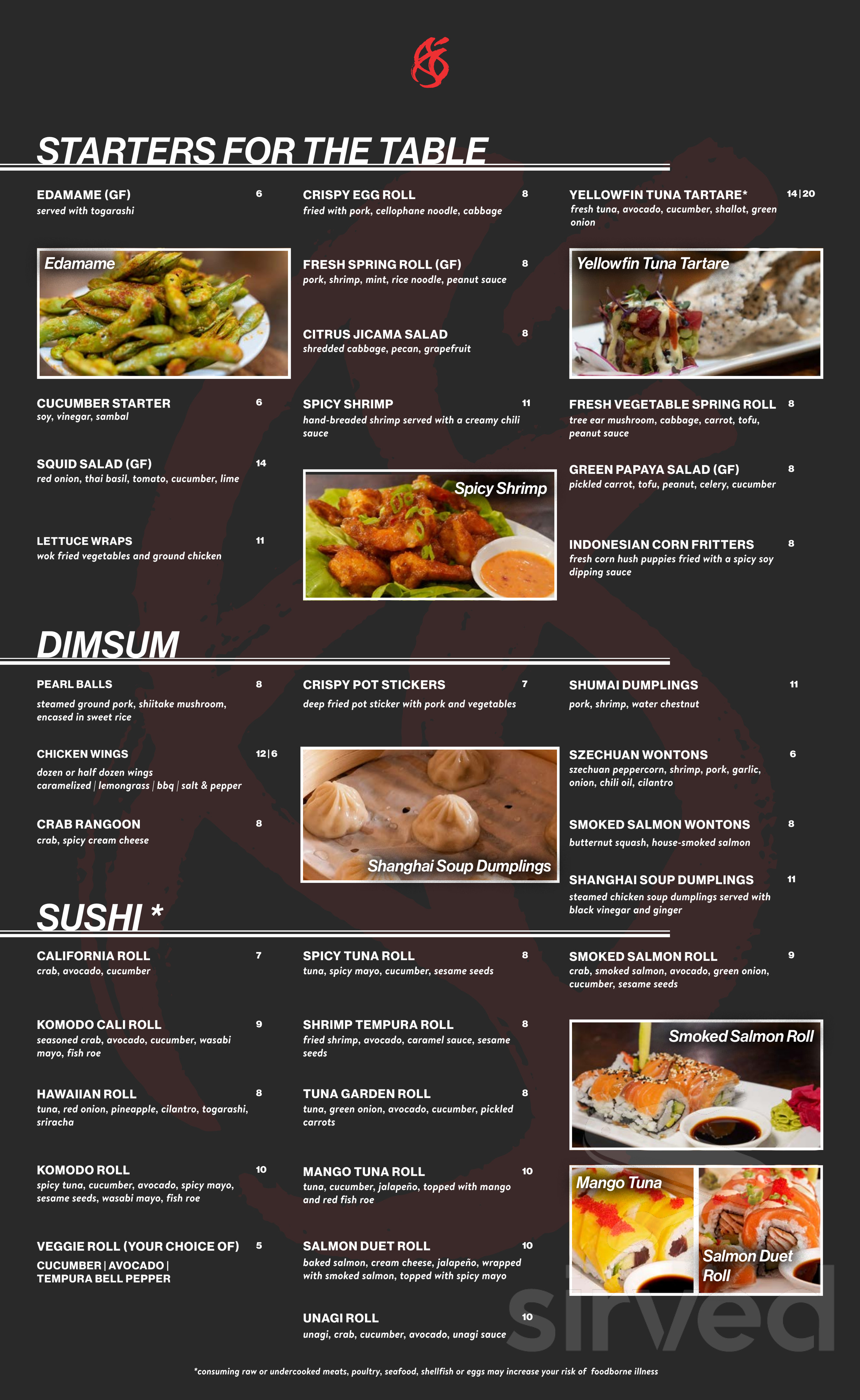 Modoko Asian Kitchen menu in Rogers, Arkansas, USA