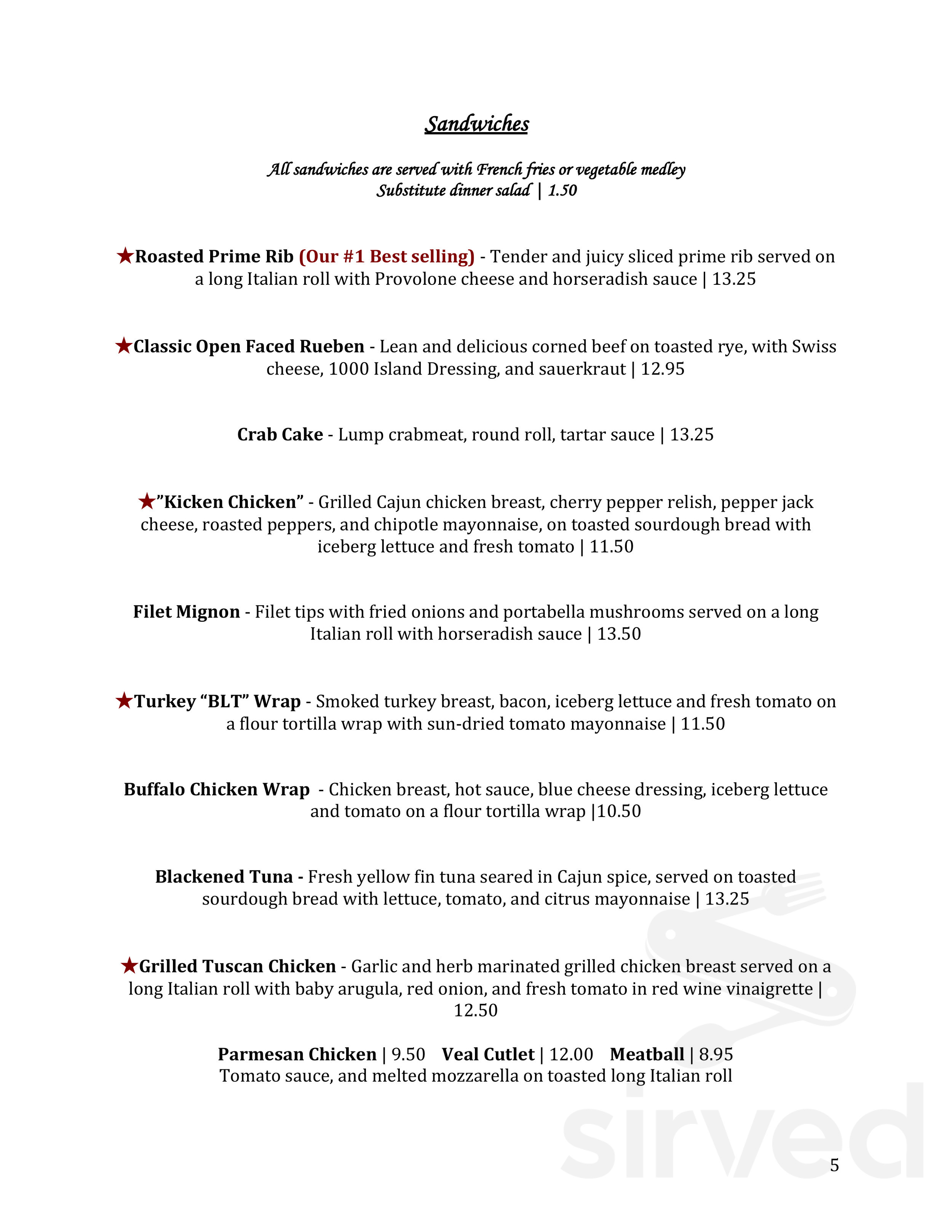 La Campagnola menu in Shamong, New Jersey, USA