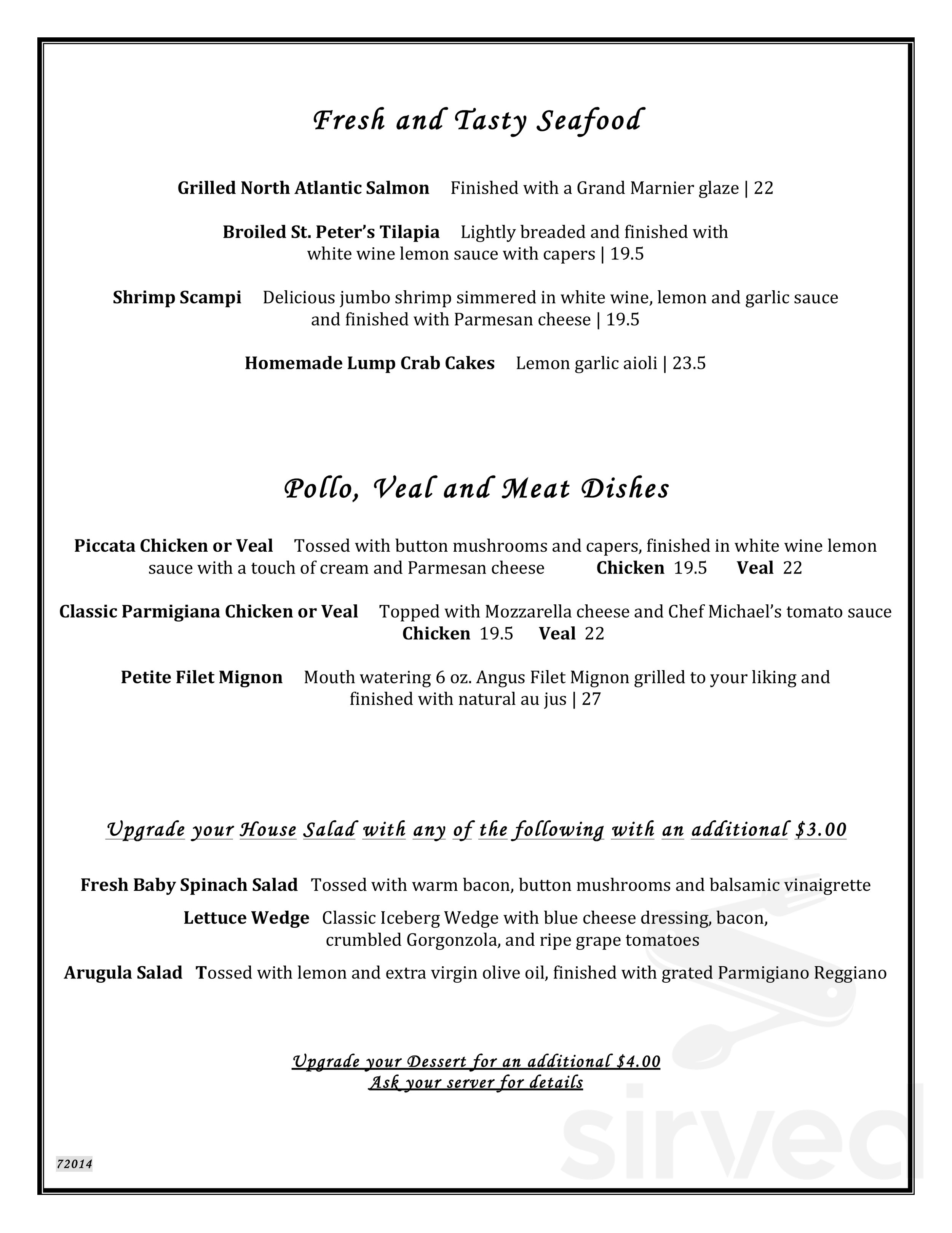 La Campagnola menu in Shamong, New Jersey, USA