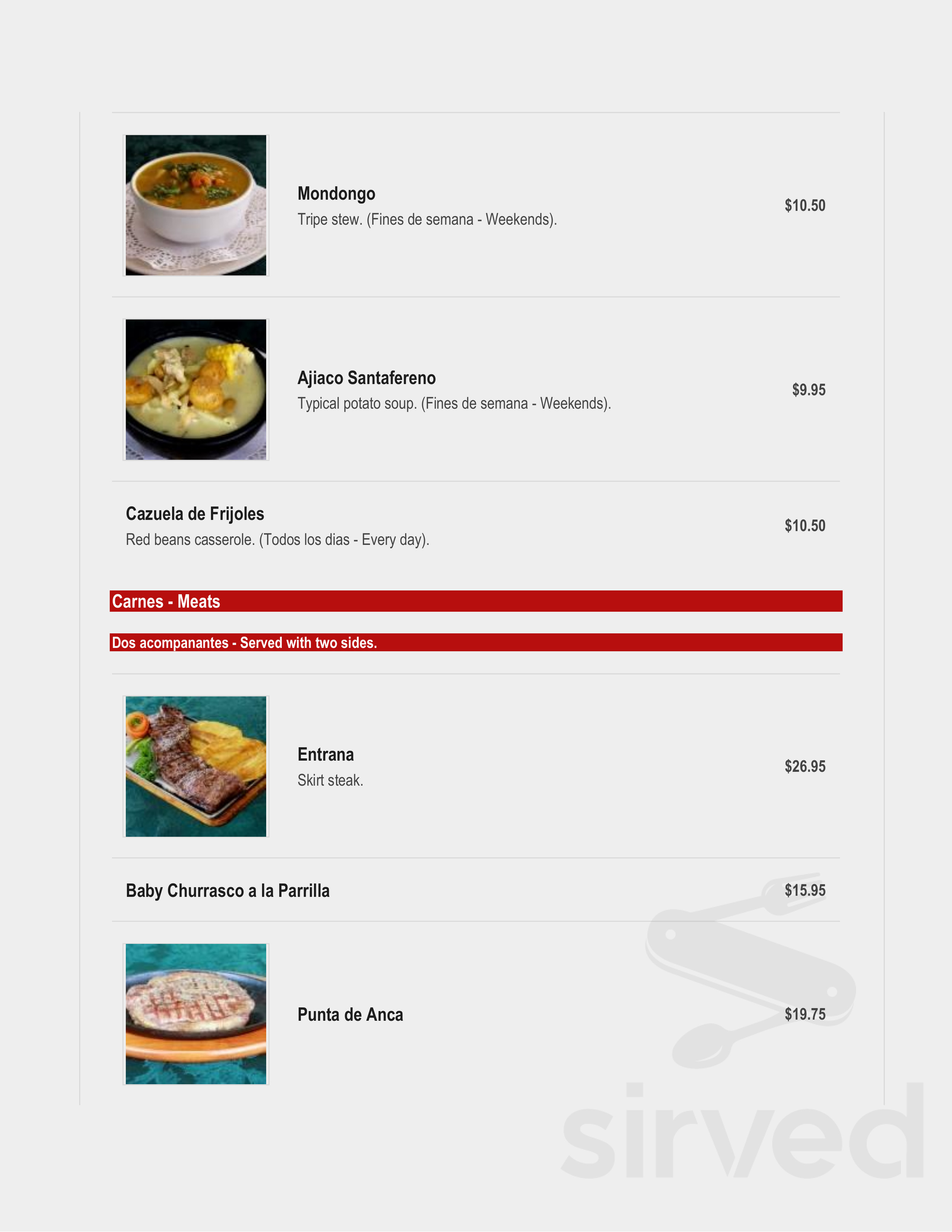 Bamboo Miller Restaurant menus in Miami, Florida, United States