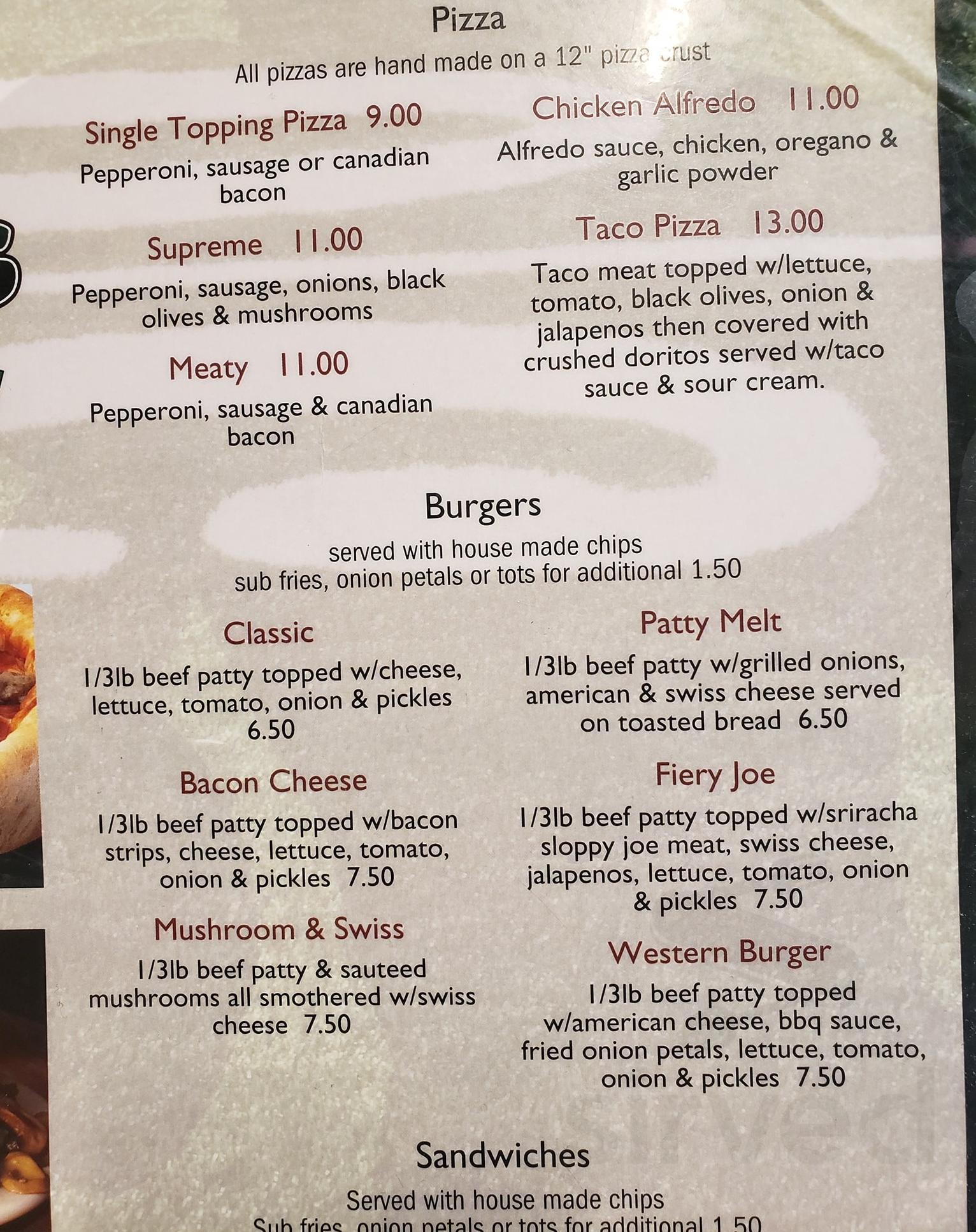 Rumors Sports Bar, Grill & Casino menu in Grand Forks, North Dakota, USA