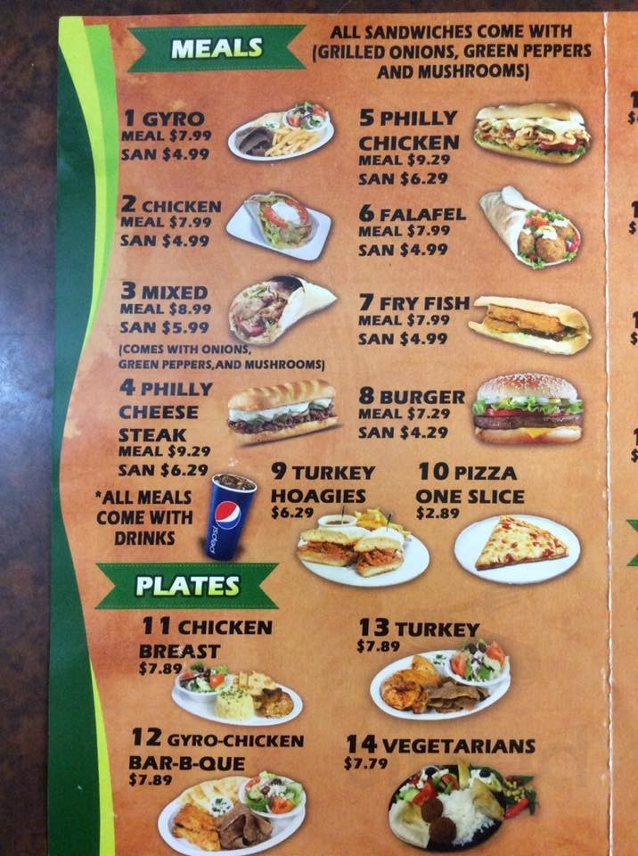 Menu - Shelbyville TN's Queen Gyro | Sirved