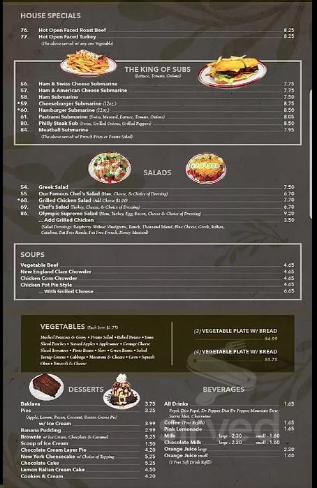 Olympic Family Restaurant menus in Kernersville, North Carolina, United ...