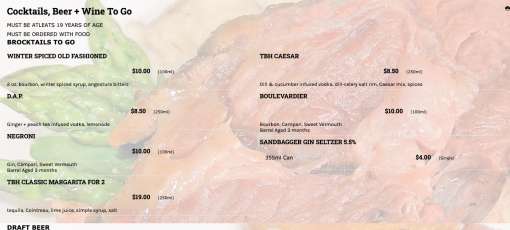 Menu for The Brock House in Whitby, ON | Sirved