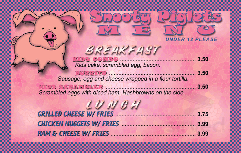 Snooty Pig Cafe menu in Argyle, Texas, USA