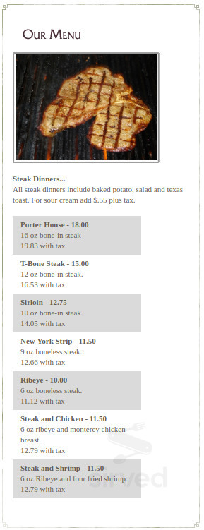 The Best Steak House menu in St. Louis, Missouri, USA