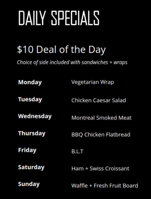 Goldies Cafe + Eatery menu in Ajax, Ontario, Canada