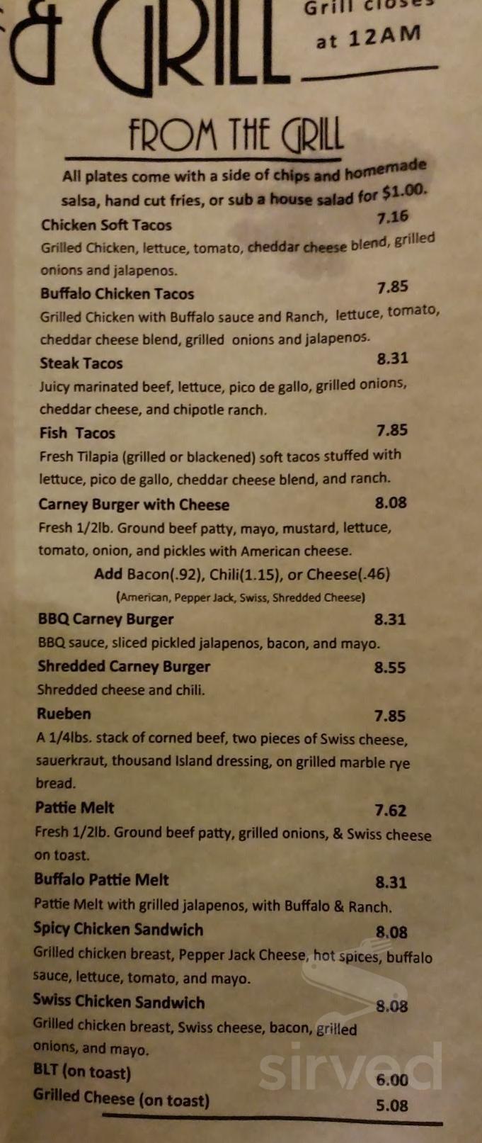 Carney's Pub and Grill menu in Bryan, Texas, USA