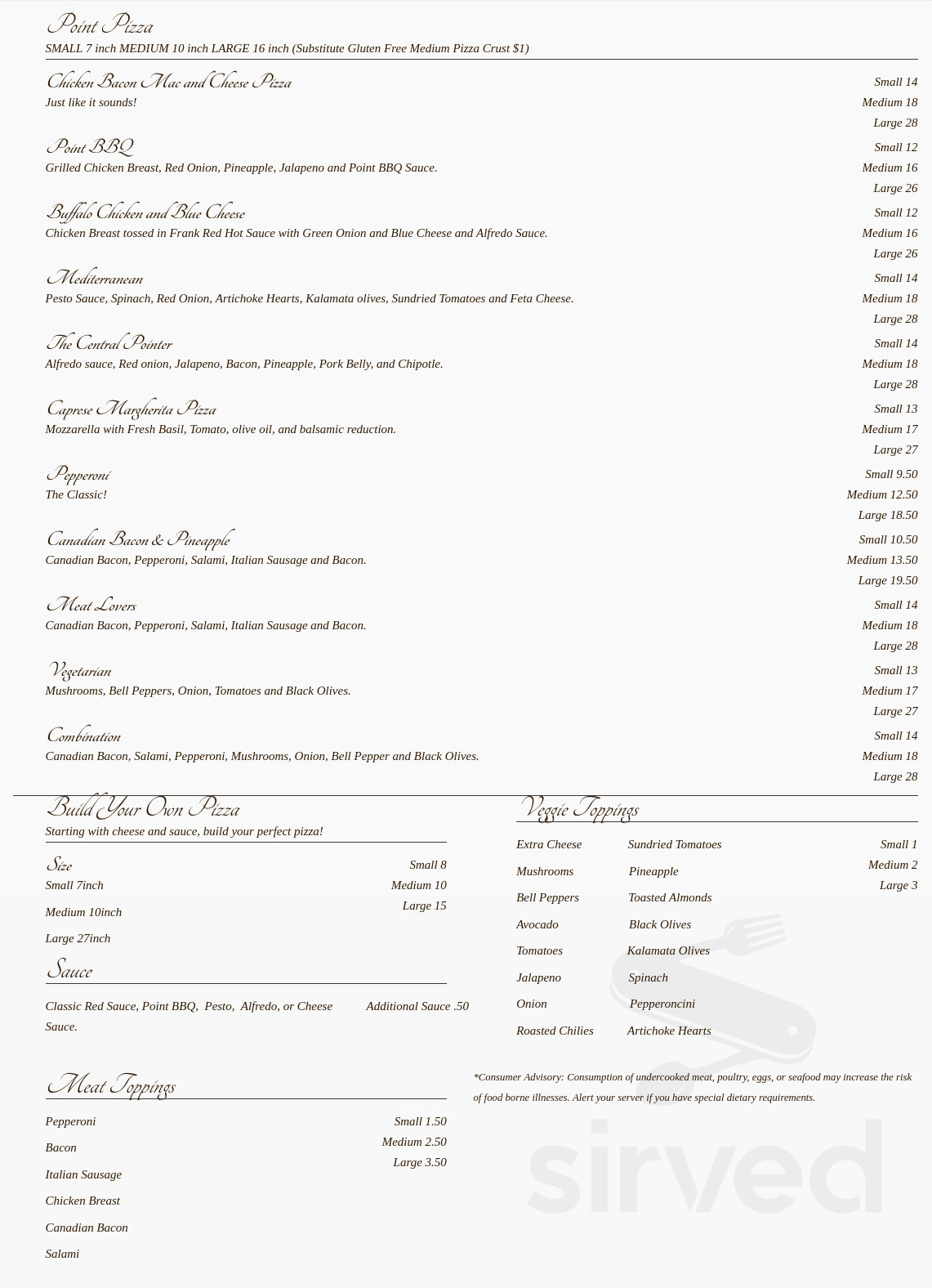 The Point Pub & Grill menus in Central Point, Oregon, United States