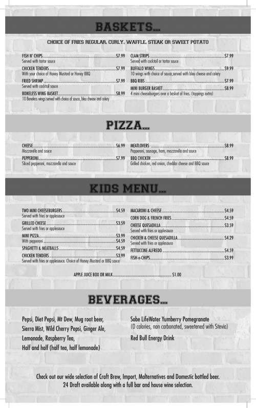 Underdog Sports Bar and Grill menu in Harrisburg, Pennsylvania, USA