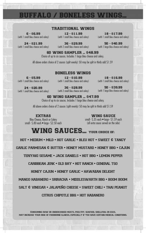 Underdog Sports Bar and Grill menu in Harrisburg, Pennsylvania, USA