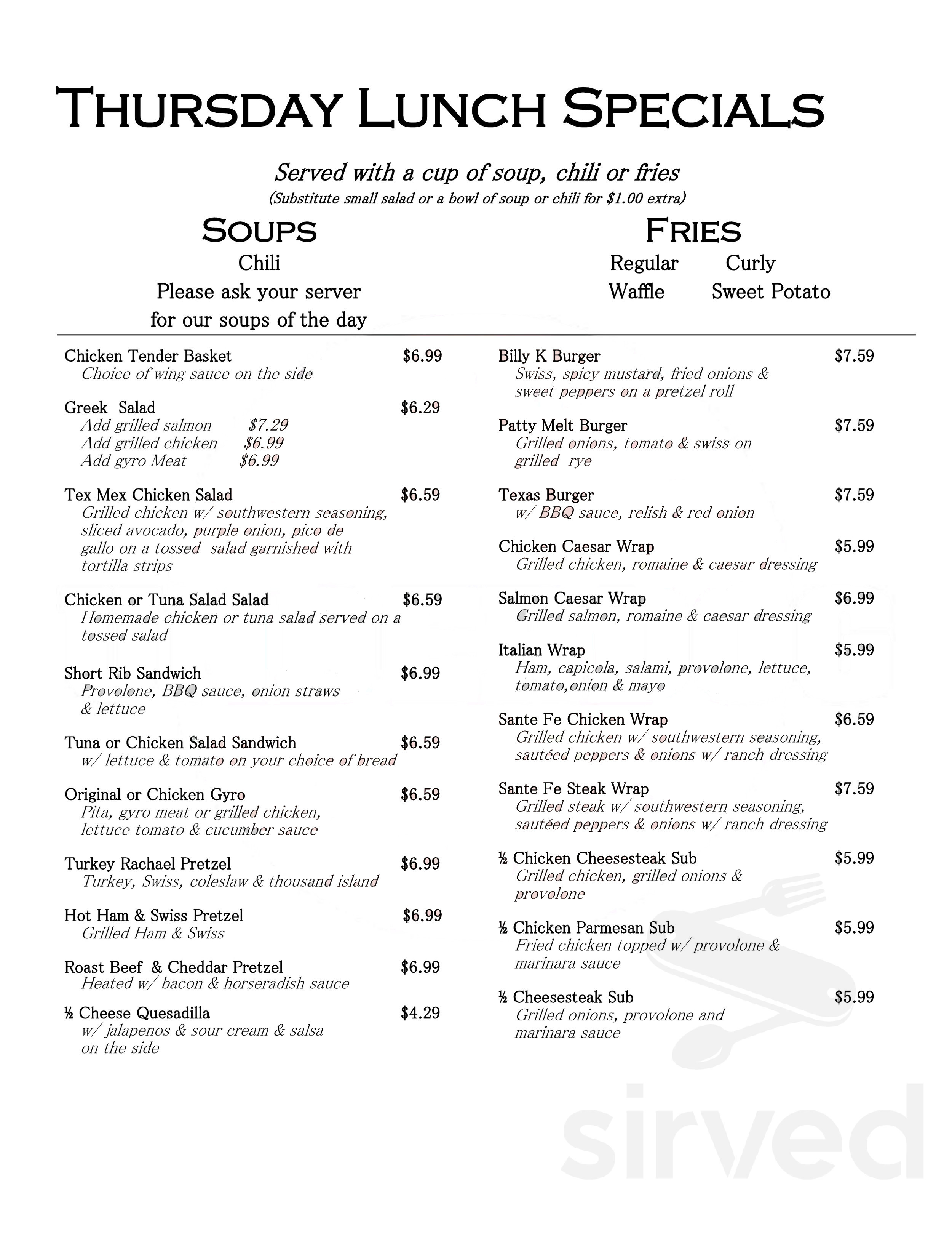 Underdog Sports Bar and Grill menus in Harrisburg, Pennsylvania, United ...