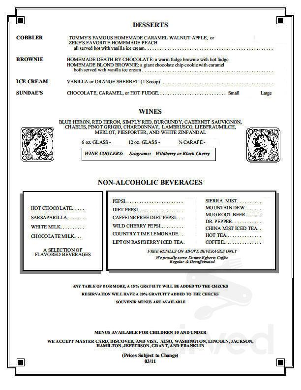 Big T Restaurant menu in Lawton, Michigan, USA