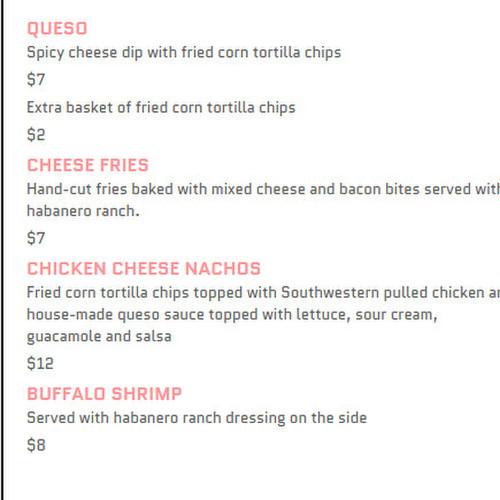 Stripers Bar & Grill menu in Manteo, North Carolina, USA