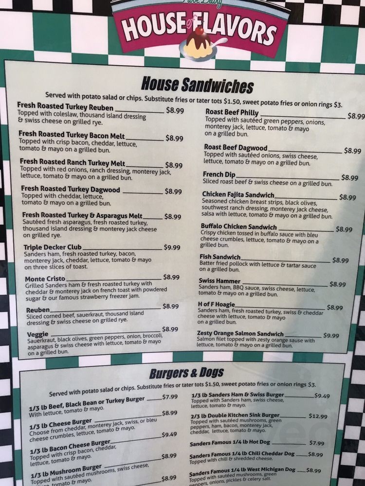 House of Flavors Inc menu in Ludington, Michigan, USA