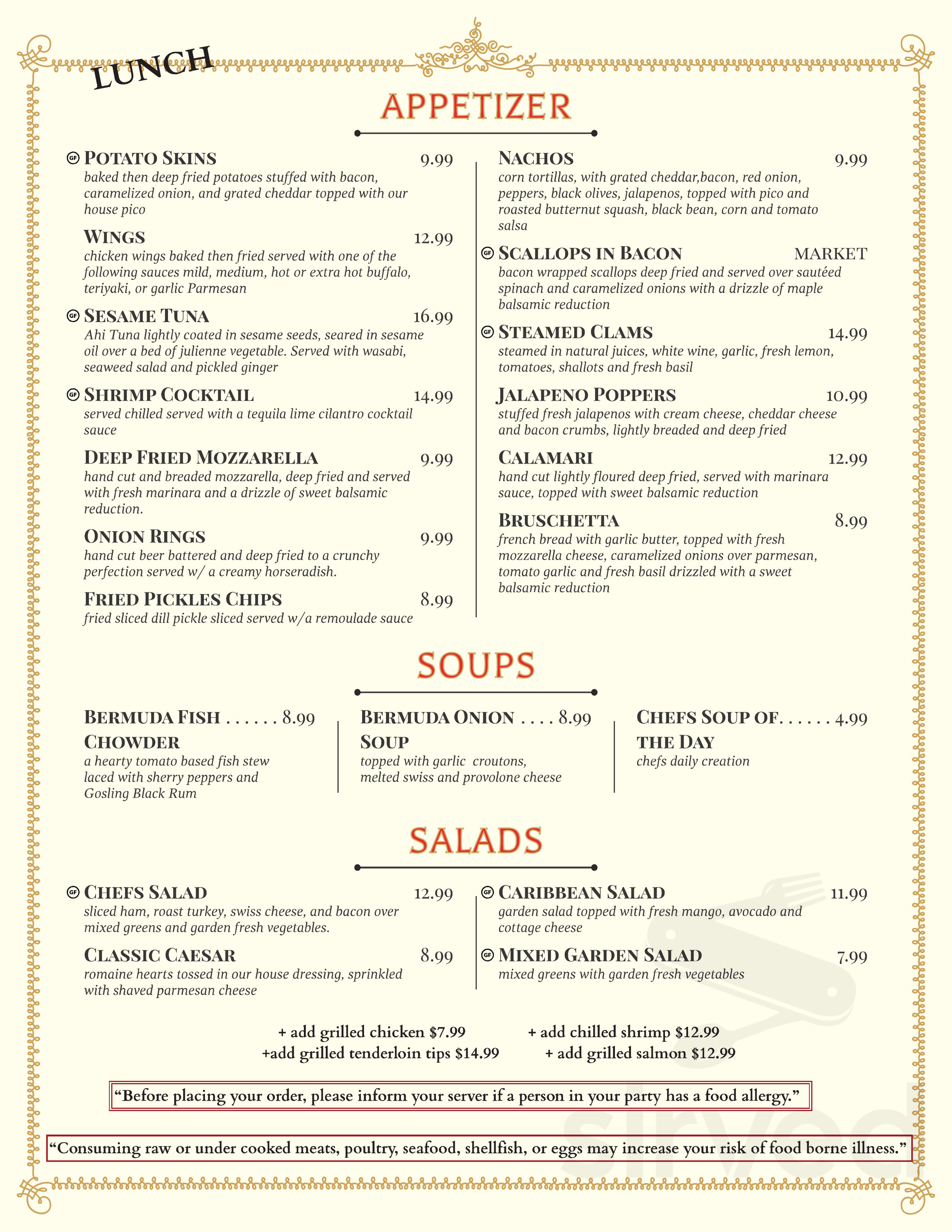 Tilton Inn menu in Tilton, New Hampshire, USA