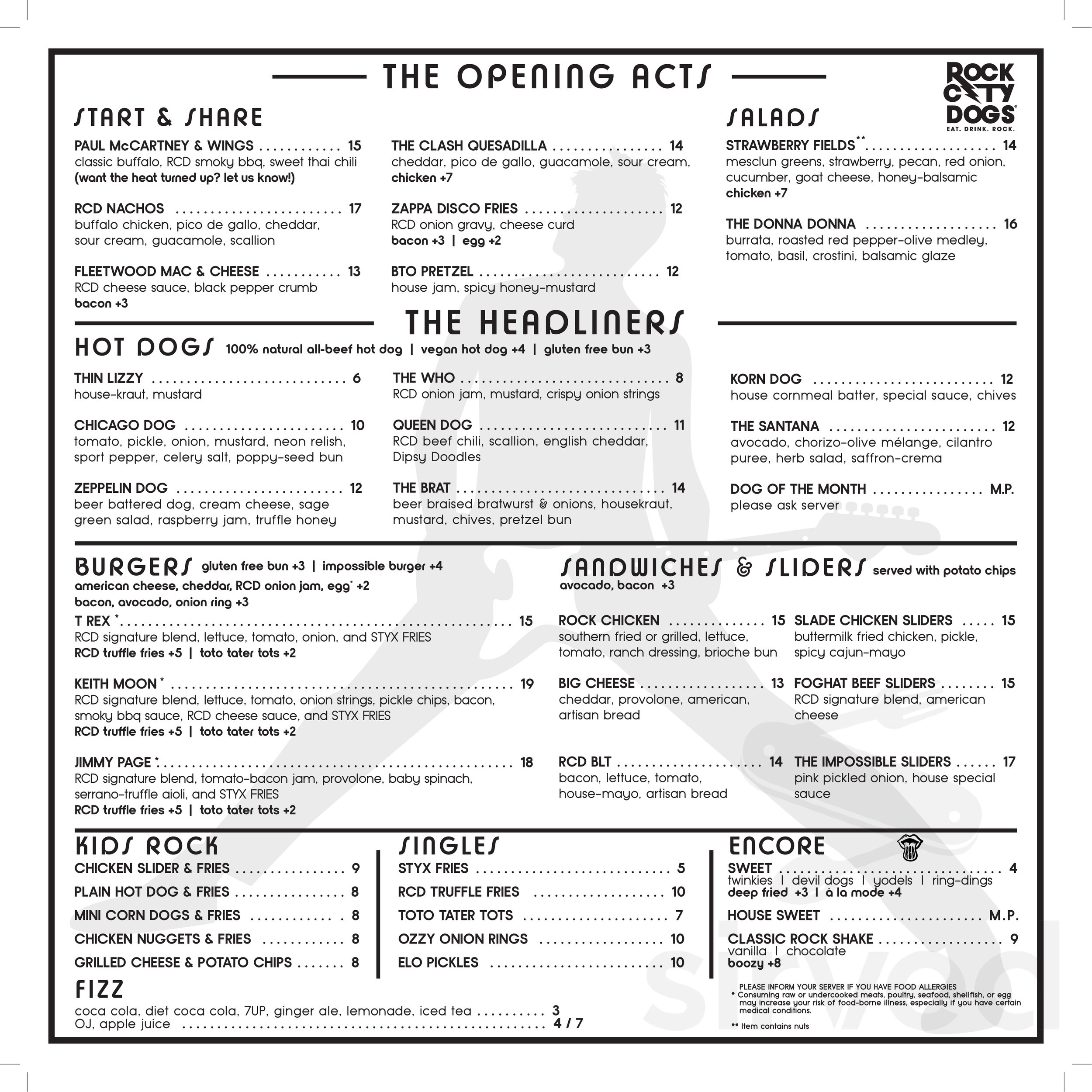 Rock City Dogs menu in Bay Shore, New York, USA