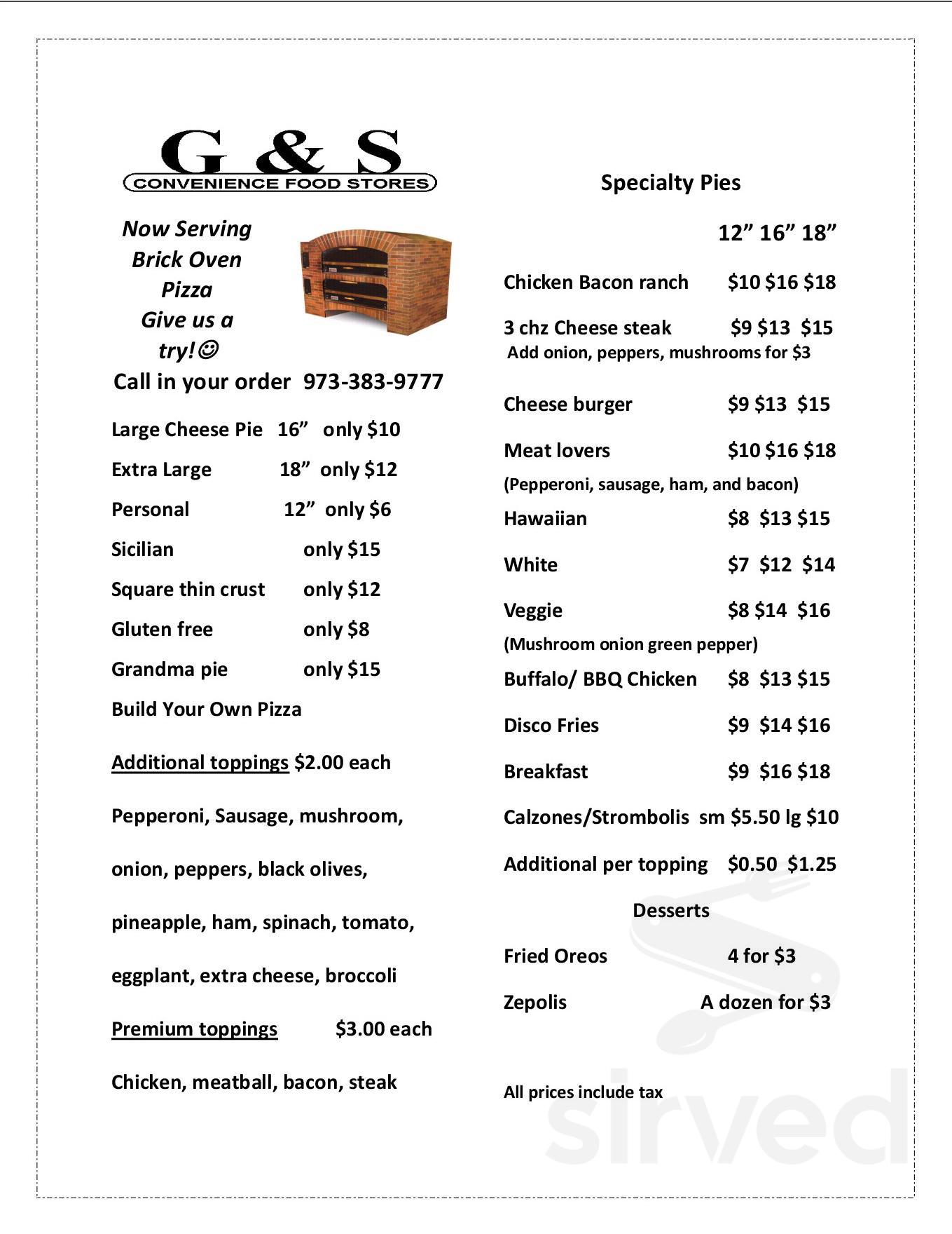 G&S Deli (Andover) menus in Newton, New Jersey, United States