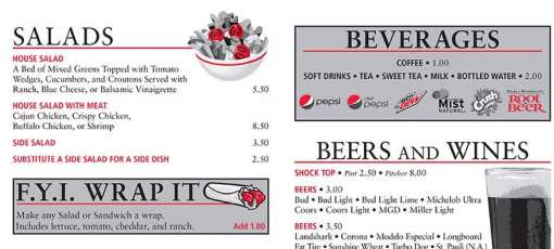 Menu for J.W. Snack's Gulf Coast Bar & Grill in Craig, CO | Sirved