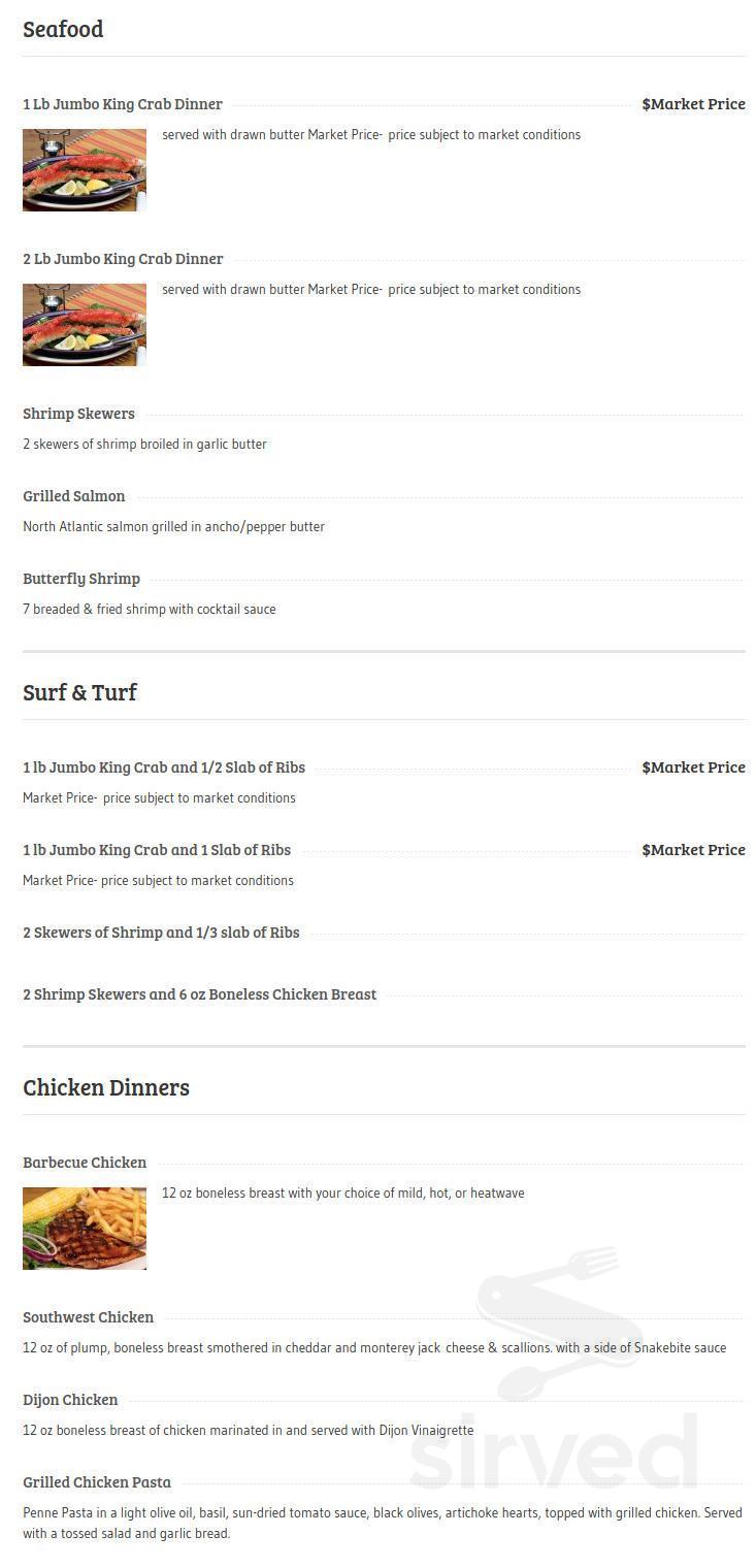 Blazin Bills Menu Prices