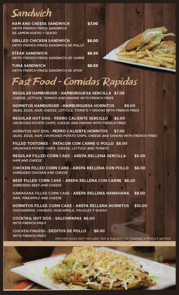 Hornitos Bakery menu in Carteret, New Jersey, USA