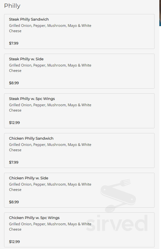 American Wings menu in Jackson, Tennessee, USA