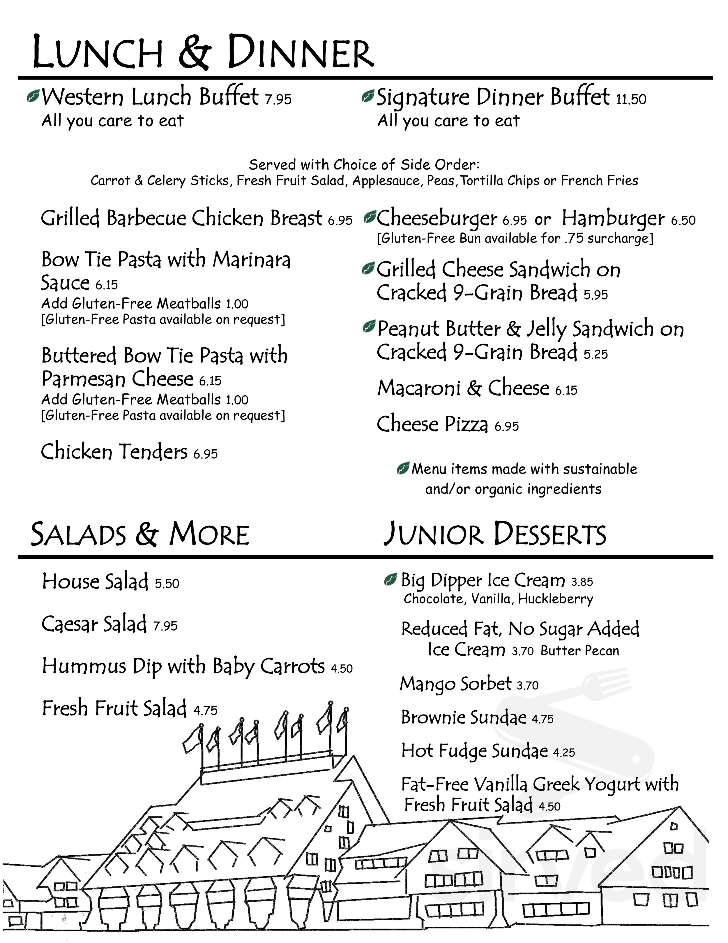 Old Faithful Inn Dining Room menu in Yellowstone National Park, Wyoming ...