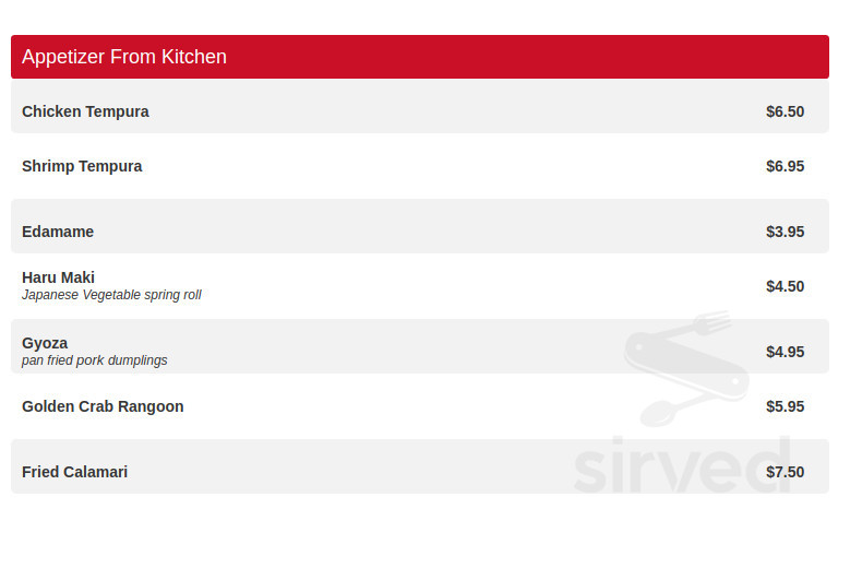 Koto Sushi & Steakhouse Grill menu in Cape Coral, Florida, USA