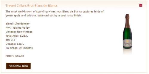 Treveri Cellars menu in Wapato, Washington, USA