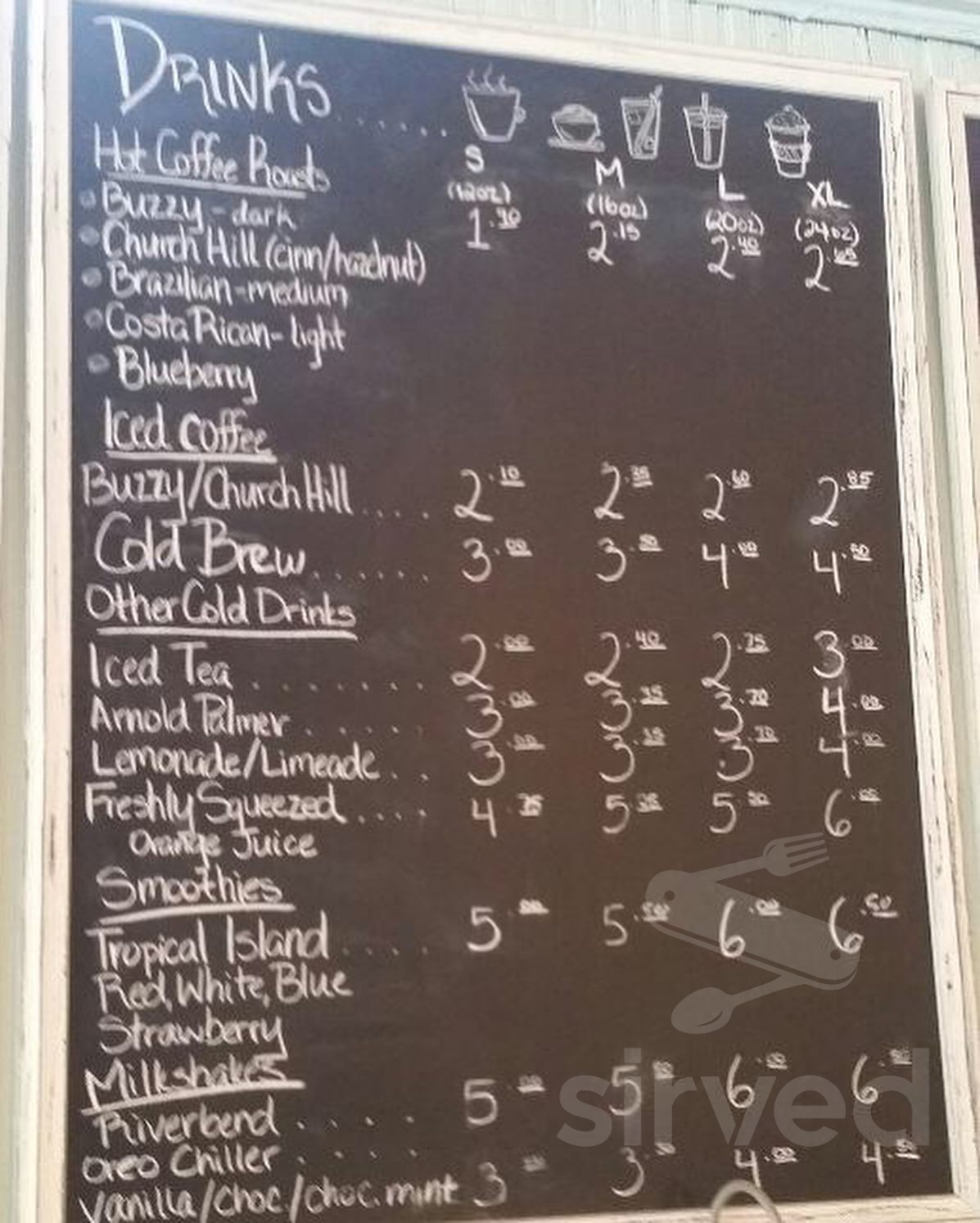 Riverbend Roastery menu in Richmond, Virginia, USA