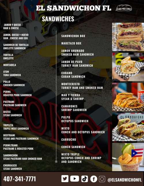 El Sandwichon Lakeland menu in Auburndale, Florida, USA
