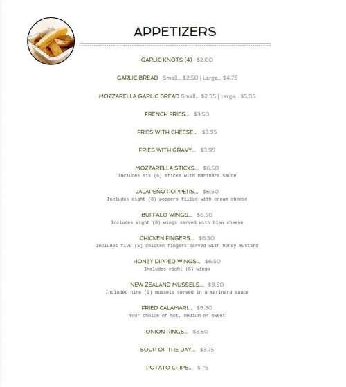 Linwood Pizza menu in Totowa, New Jersey, USA