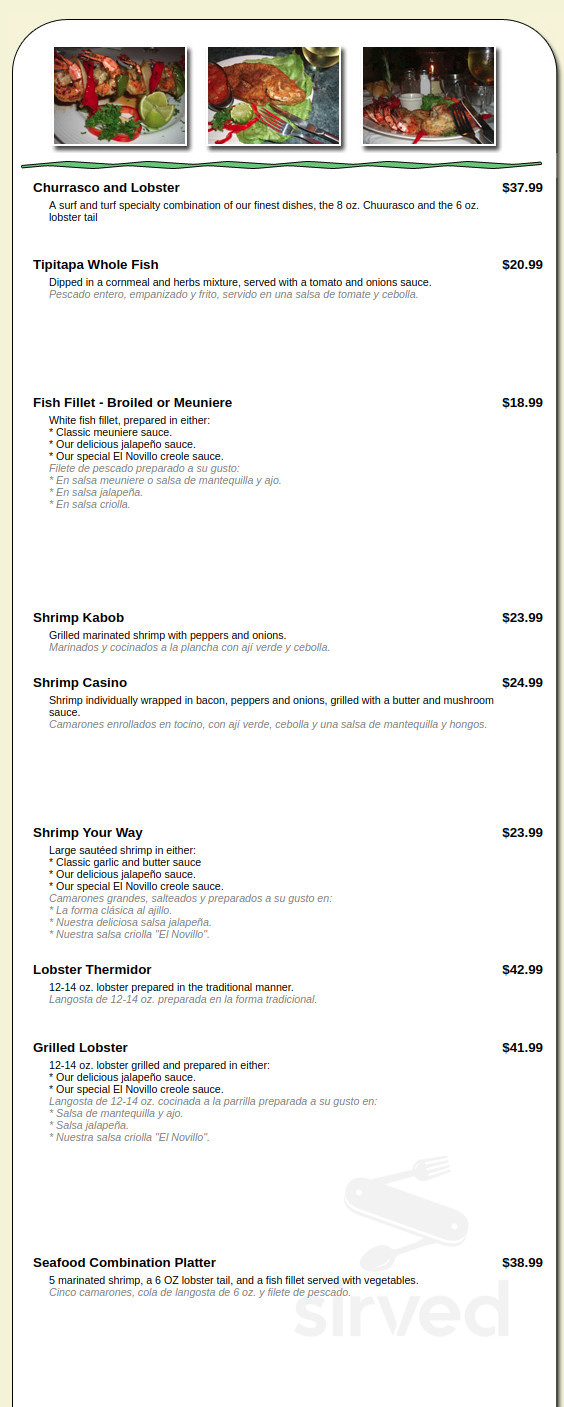 El Novillo menus in Miami, Florida, United States