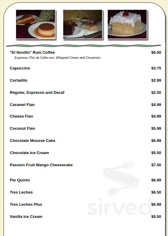 El Novillo menus in Miami, Florida, United States