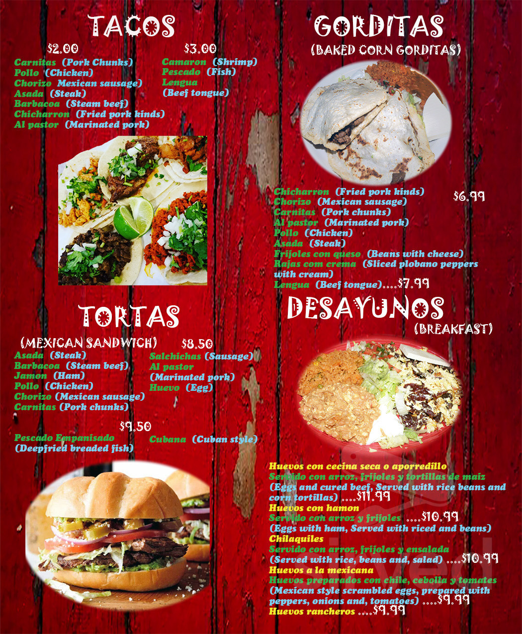 Menu for Catalina Mexican Restaurant in Hapeville, GA | Sirved