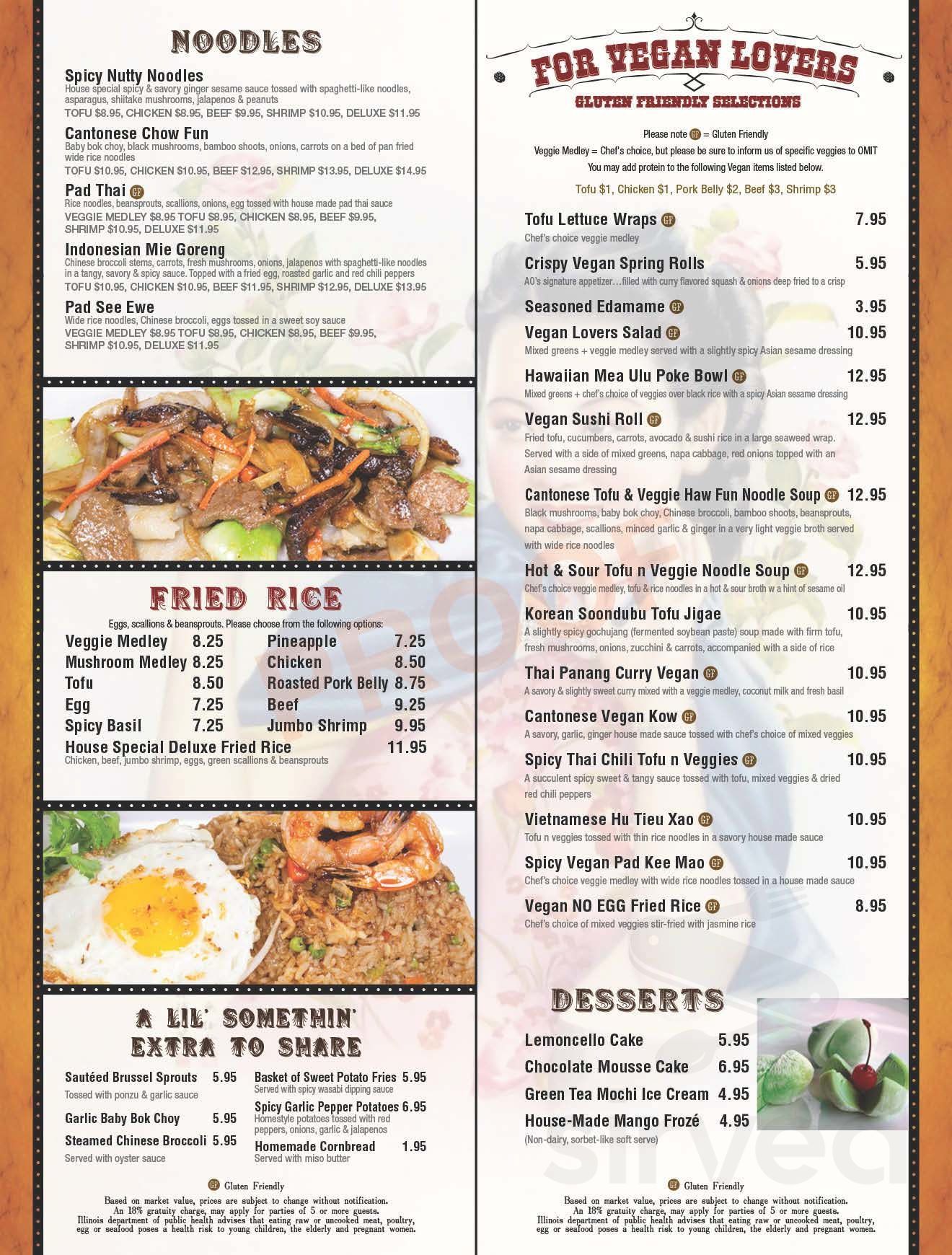 AO Hawaiian Hideout menu in Chicago, Illinois, USA