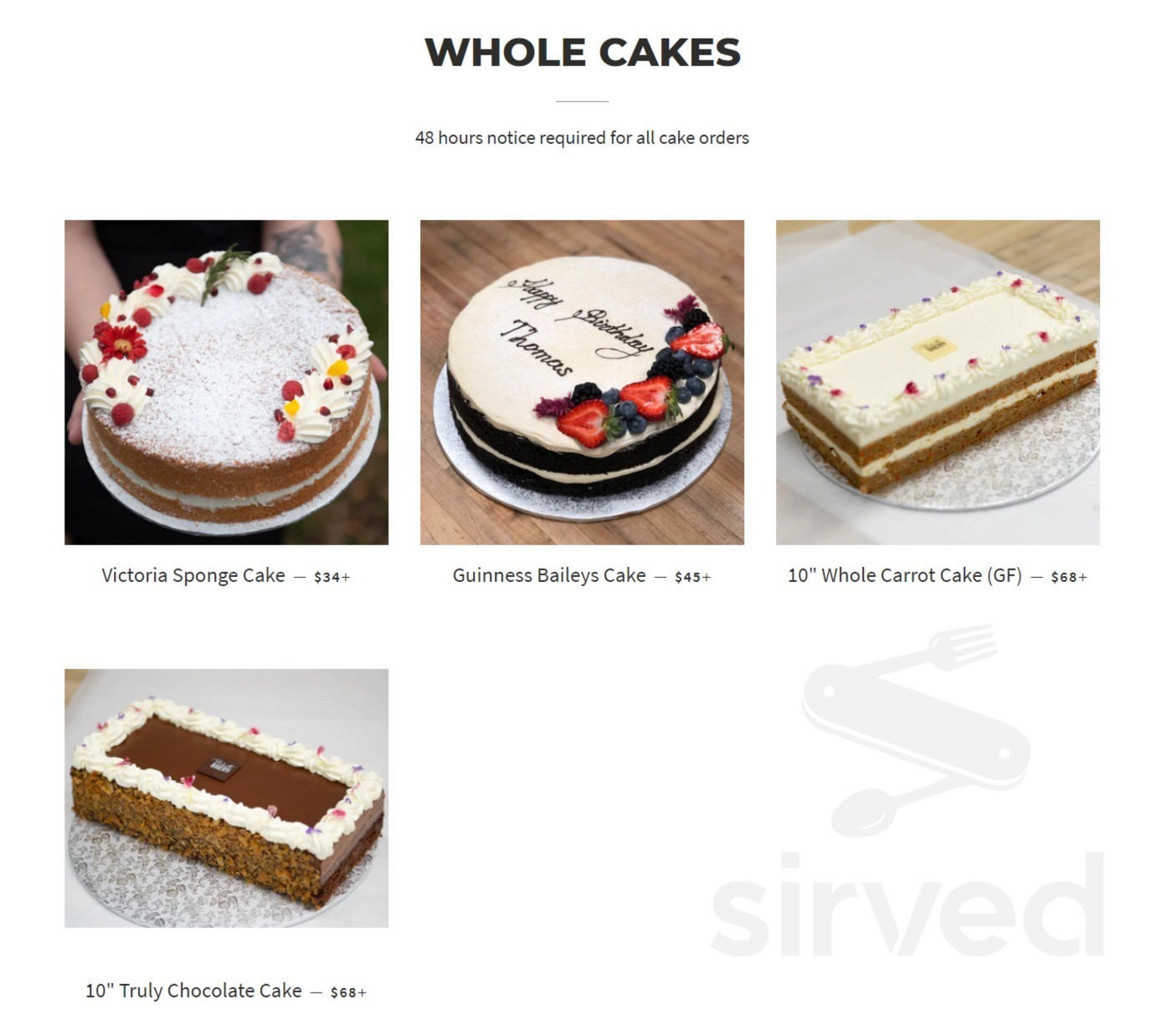 Menu - Langley Twp BC's Blacksmith Bakery at Langley Airport | Sirved