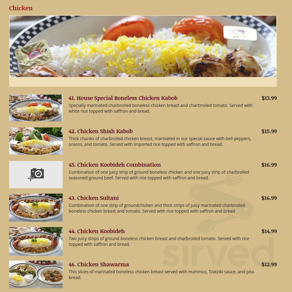 Mirage Restaurant menus in Clearwater, Florida, United States